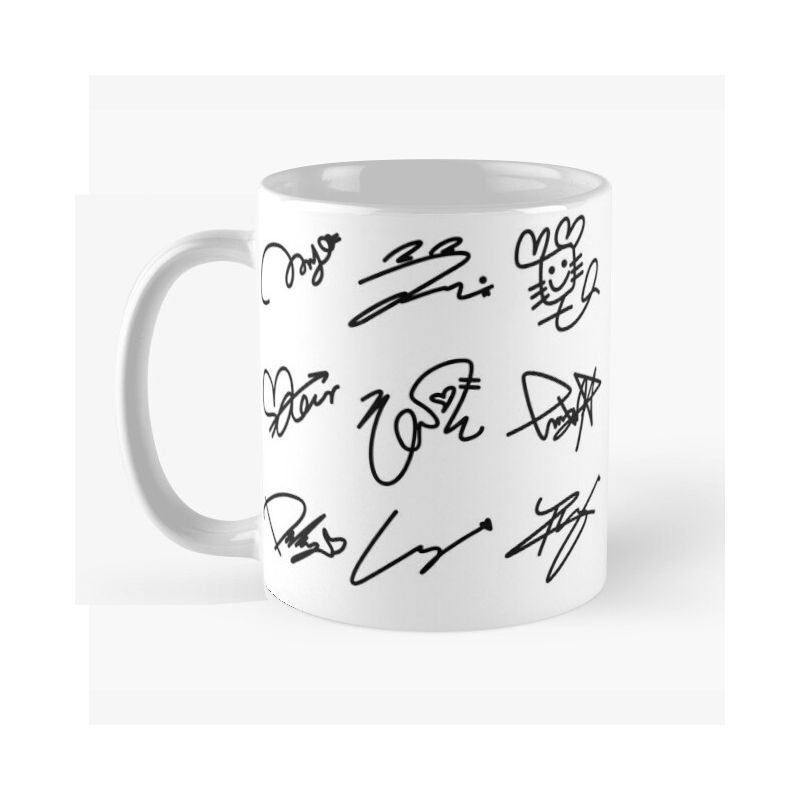 Buy Twice K pop Mug ALL MEMBERS SIGNATURE — Blue Casual Ver. | KpopiaShop