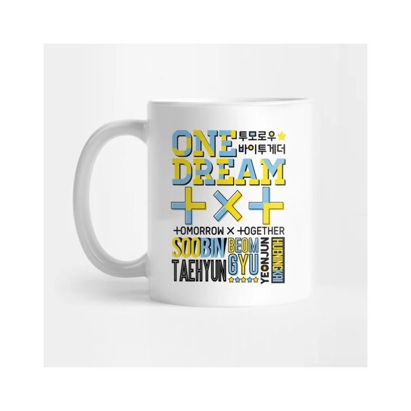 Buy Txt K pop Mug All Members Names — Red Retro Ver. | KpopiaShop