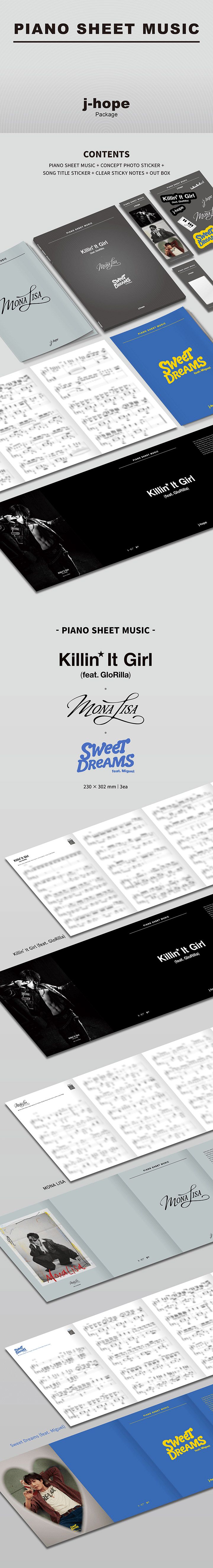 Buy BTS PIANO SHEET MUSIC : jhope Package | KpopiaShop