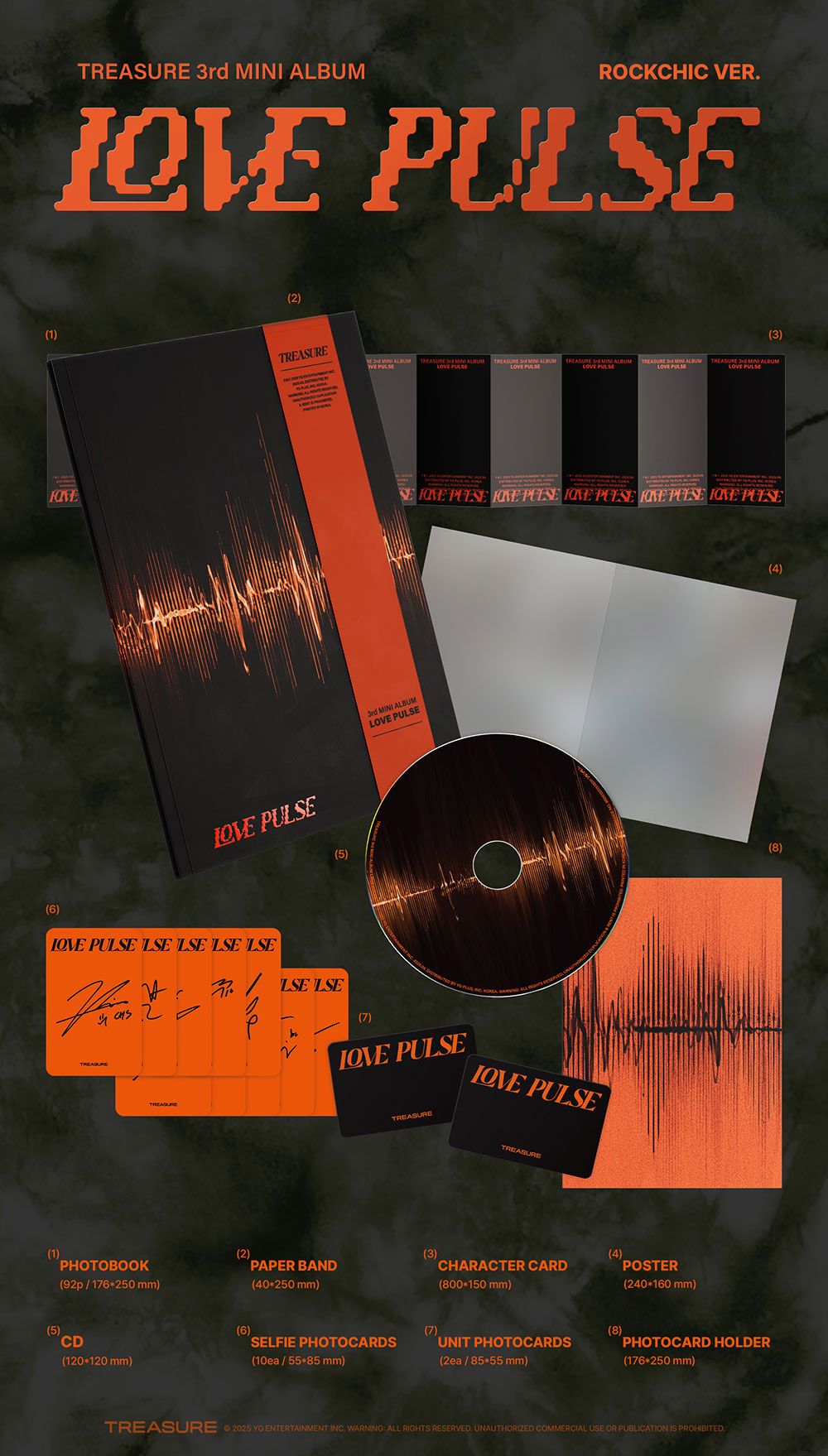 Buy TREASURE 3RD MINI ALBUM LOVE PULSE FULL SET Ver | KpopiaShop